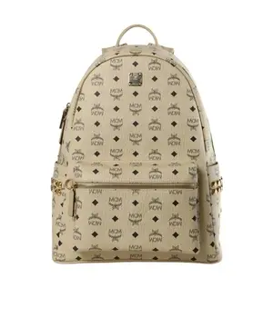 Mcm Stark Visetos Medium Backpack - Beige/black