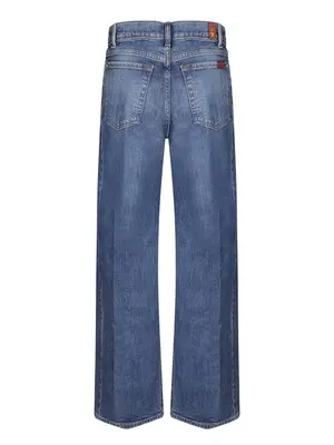 7 For All Mankind Logo Patch Wide Leg Jeans