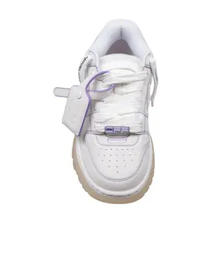 Off-White Round-toe Sneakers With Signature Motifs