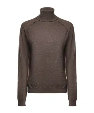 DONDUP Logo Plaque Roll-neck Jumper - Brown