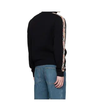 Burberry Zip-up Sweater With Check Trim