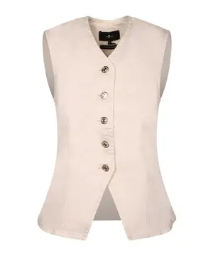 7 For All Mankind Button-front Western-style Vest - Beige