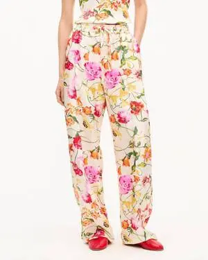 Kenzo Floral Print Drawstring Pants - Off White