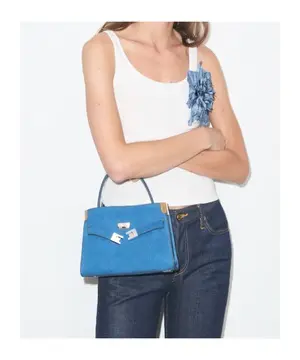 Tory Burch Lee Radziwill Tote Bag - Bright Blue