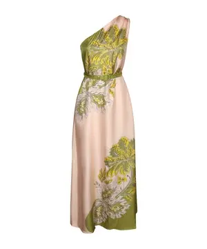 La DoubleJ One-shoulder Maxi Dress With Floral Print - Pink