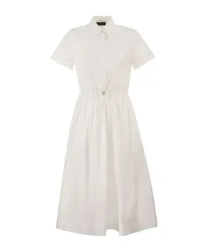 Fabiana Filippi Short-sleeved Polo-collar Dress - White