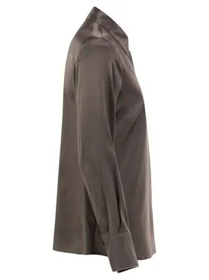 Peserico Stretch Shirt With Concealed Placket