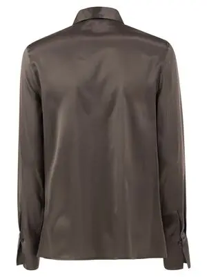 Peserico Stretch Shirt With Concealed Placket