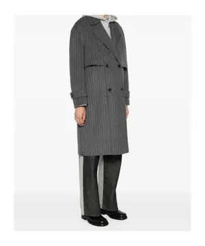 Patrizia Pepe Pinstripe Hooded Coat
