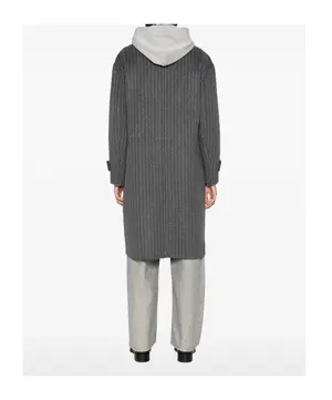Patrizia Pepe Pinstripe Hooded Coat