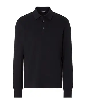Zegna Cotton Polo Shirt - Navy Blue
