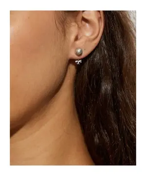 Tory Burch Glass Bead Iconic Geometric Pendant Earrings