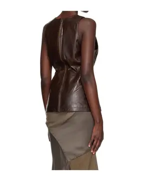 ENTIRE STUDIOS Crew-neck Leather Vest