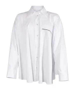 D.exterior Oversized Shirt With Crystal Embellishment