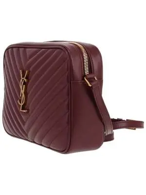 Saint Laurent Quilted Logo Shoulder Bag - Red