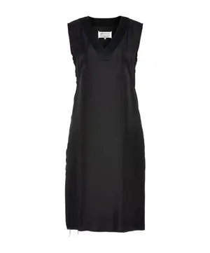 MAISON MARGIELA Silk Midi Dress - Black
