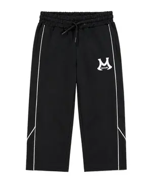 MSGM Casual Pants With Drawstring Waist And Striped Sides - Black