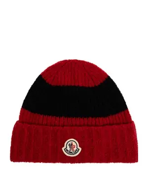 Moncler Ribbed Knit Hat - Red