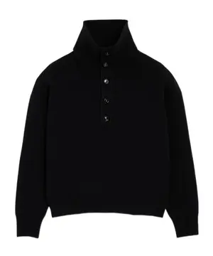 AMI Paris High Neck Half-button Knit Top