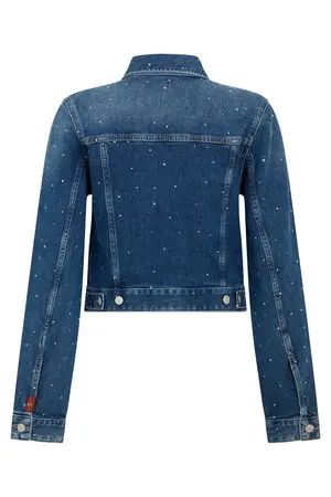 7 For All Mankind Studded Cropped Denim Jacket
