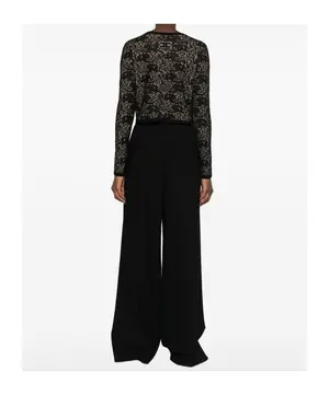 Elisabetta Franchi Lace-pattern Logo-plaque Sweater