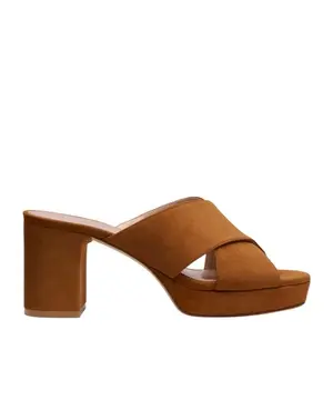STUART WEITZMAN Dayna Platform Slide Sandal - Bohemian Tan