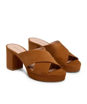 STUART WEITZMAN Dayna Platform Slide Sandal - Bohemian Tan