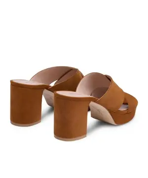 STUART WEITZMAN Dayna Platform Slide Sandal - Bohemian Tan