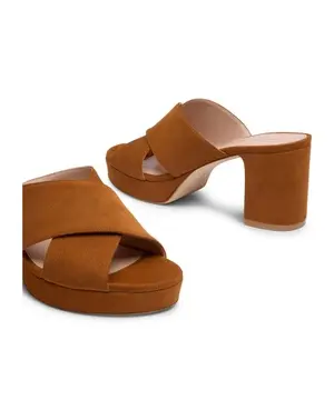 STUART WEITZMAN Dayna Platform Slide Sandal - Bohemian Tan
