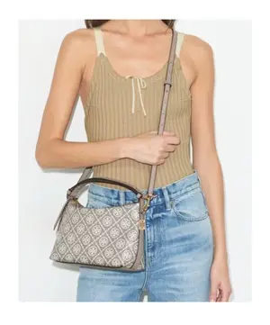 Tory Burch T Monogram Mellow Shoulder Bag - Charcoal