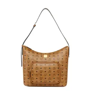 Mcm Logo-print Tote Bag - Cognac