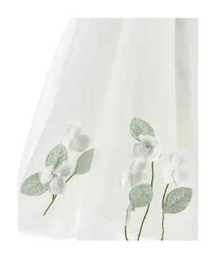 Monnalisa Floral Appliqué Tulle Dress