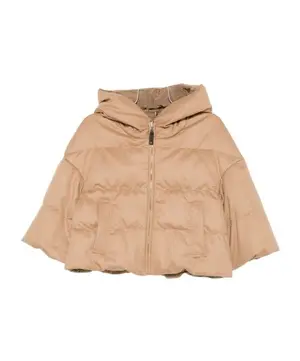 Max Mara Hooded Zip-up Padded Jacket - Camel