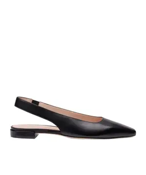 STUART WEITZMAN Stassi Slingback Flat With Pointed Toe - Black