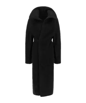 Rick Owens Dracucollar Belted' Coat - Black