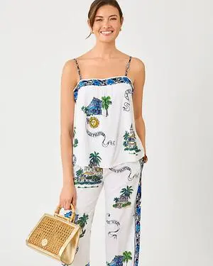 Lilly Pulitzer® Jamo Sleeveless Top With Spaghetti Straps - Coconut