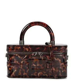 ROGER VIVIER Patent Leather Vanity Belle Vivier Top-handle Bag - Brown