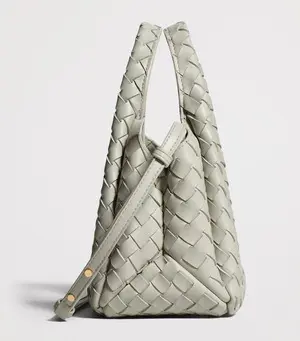 Bottega Veneta Baby Leather Campana Shoulder Bag - Grey