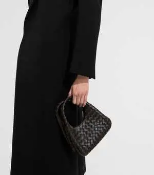 Bottega Veneta Baby Leather Campana Shoulder Bag - Brown