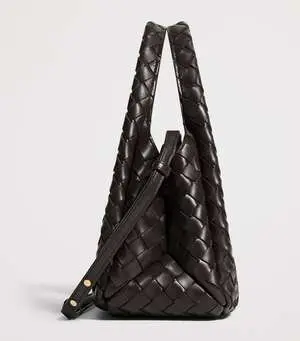 Bottega Veneta Baby Leather Campana Shoulder Bag - Brown
