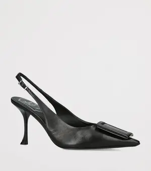 ROGER VIVIER Leather Slingback Pumps 85 - Black