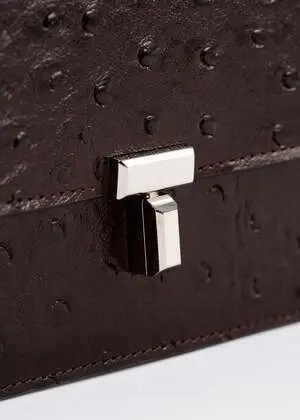 TOTEME T-lock Ostrich-embossed Crossbody