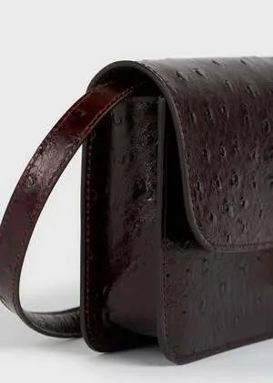 TOTEME T-lock Ostrich-embossed Crossbody