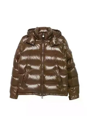 Moncler Maya Quilted Jacket With Drawstring Hood And Logo Patch