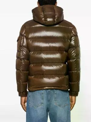 Moncler Maya Quilted Jacket With Drawstring Hood And Logo Patch