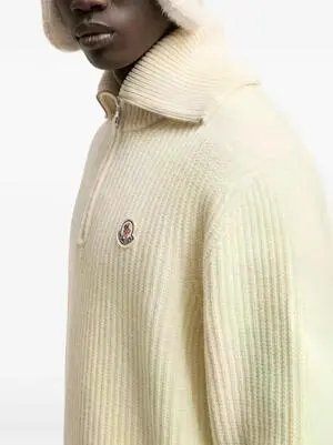 Moncler Ribbed-knit Half-zip Sweater