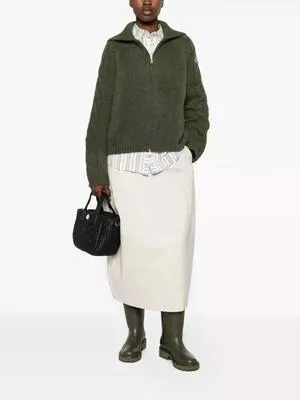 Moncler Cable Knit Zip-up Cardigan - Green