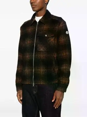 Moncler Check-pattern Zip-up Overshirt