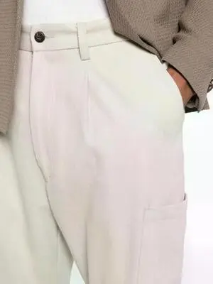 Eleventy Pleated Tapered Twill Trousers