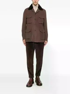 Eleventy Four-pocket Contrast Collar Jacket